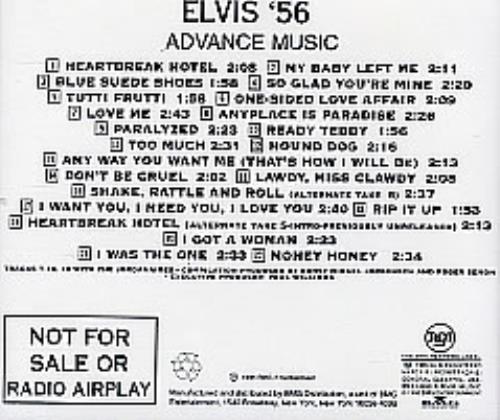 Elvis Presley Elvis '56 - Advance Music US Promo CD album (CDLP) (256108)