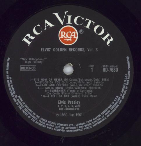 Elvis Presley Elvis' Golden Records Volume 3 UK vinyl LP album (LP record) (821680)