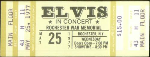 Elvis Presley Elvis In Concert - 25th May - Yellow ticket US concert ...