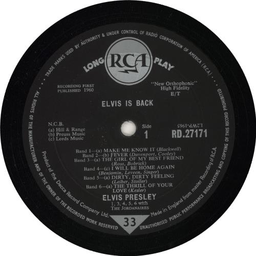 Elvis Presley Elvis Is Back! - 1st UK vinyl LP album (LP record) (147773)