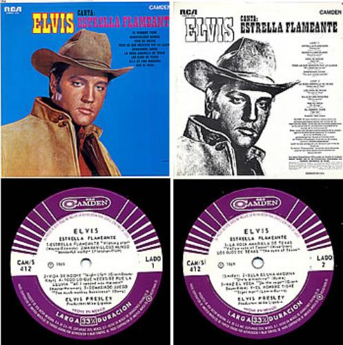 Elvis Presley Estrella Flameante - Purple & White Label Mexican vinyl ...