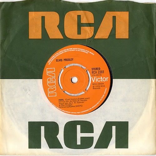 Elvis Presley Fool - 4pr UK 7" vinyl single (7 inch record / 45) (612676)