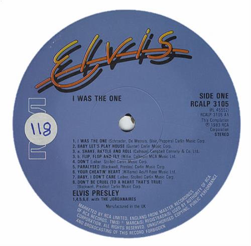 Elvis Presley I Was The One UK vinyl LP album (LP record) (251169)