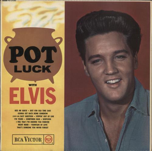 Elvis Presley Pot Luck - Large Silver Spot UK vinyl LP album (LP record ...