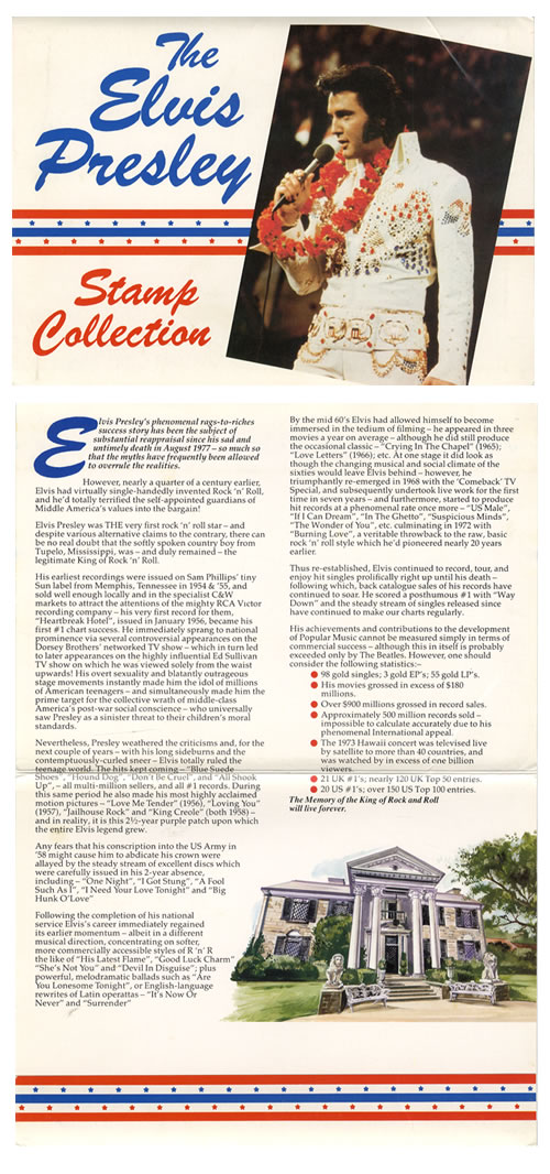 Elvis Presley The Elvis Presley Stamp Collection St. Vincent ...