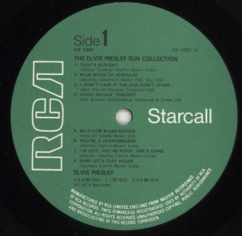 Elvis Presley The Sun Collection UK vinyl LP album (LP record) (230139)