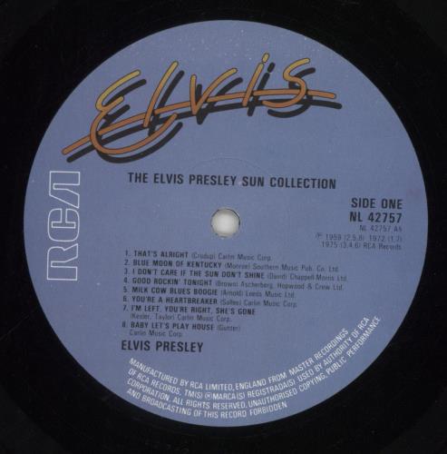 Elvis Presley The Sun Collection UK vinyl LP album (LP record) (231389)