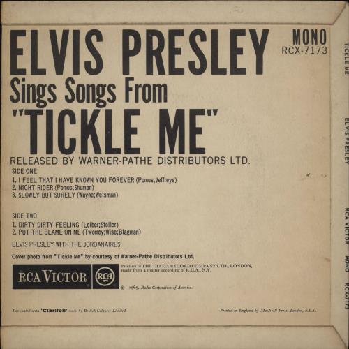 Elvis Presley Tickle Me EP - EX UK 7" vinyl single (7 inch record / 45 ...