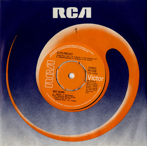 Elvis Presley Way Down - 4pr UK 7" vinyl single (7 inch record / 45 ...