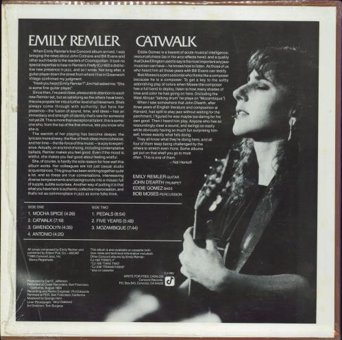 Emily Remler Catwalk US vinyl LP album (LP record) (770042)