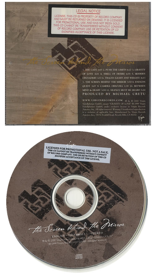 Enigma The Screen Behind The Mirror US Promo CD album (CDLP) (237547)