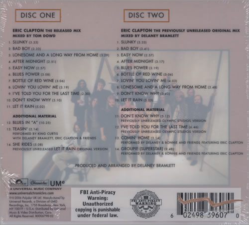 Eric Clapton Eric Clapton - Deluxe Edition US 2 CD album set (Double CD ...