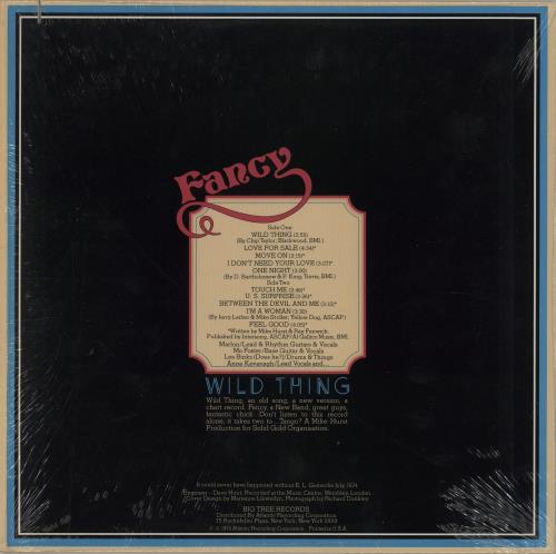 Fancy Wild Thing US vinyl LP album (LP record) (758688)