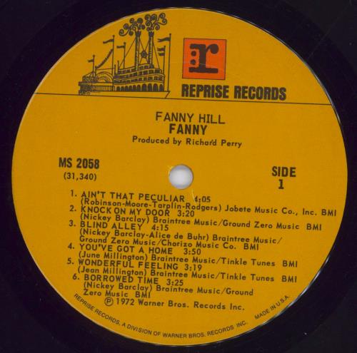 Fanny (70s) Fanny Hill + Open Shrink US vinyl LP album (LP record) (829899)