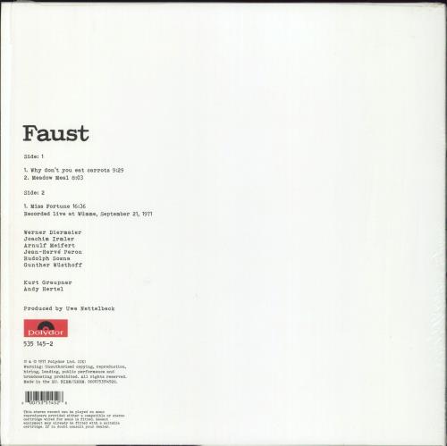 Faust Faust - Clear White Vinyl UK vinyl LP album (LP record) (802787)