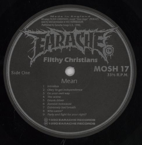 Filthy Christians Mean UK vinyl LP album (LP record) (836043)