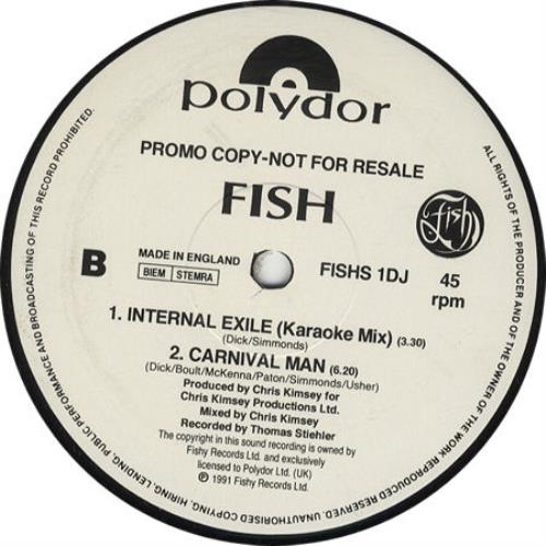 Fish Internal Exile UK Promo 12" vinyl single (12 inch record / Maxi ...