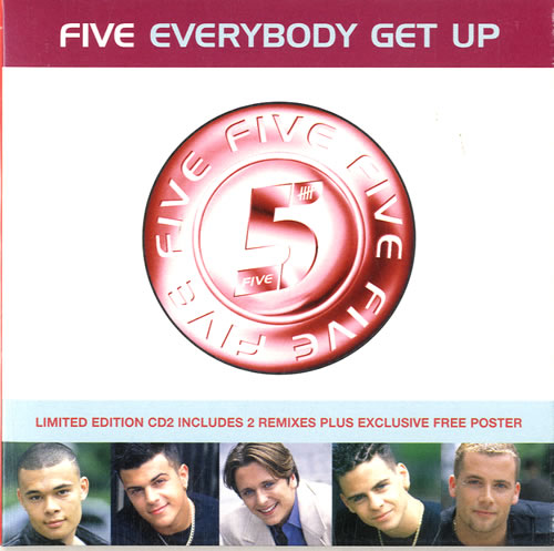 Five Everybody Get Up - CD2 + Poster UK CD single (CD5 / 5") (242556)