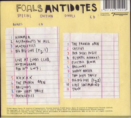 Foals Antidotes: Deluxe Edition UK 2 CD album set (Double CD) (806968)