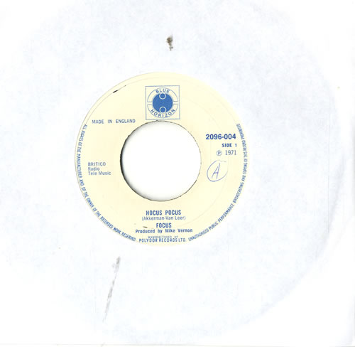 Focus Hocus Pocus - 1st UK 7" vinyl single (7 inch record / 45) (576004)
