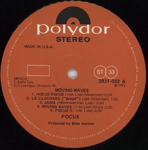 Focus Moving Waves - 3rd UK vinyl LP album (LP record) (736818)