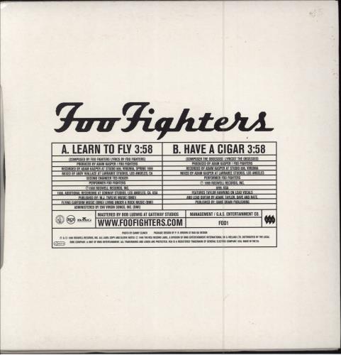 Foo Fighters Learn To Fly UK 7" vinyl single (7 inch record / 45) (265246)