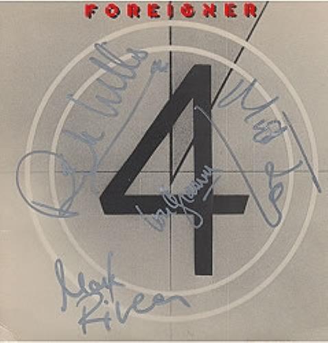 Foreigner 4 - Four - autographed US vinyl LP album (LP record) (181060)