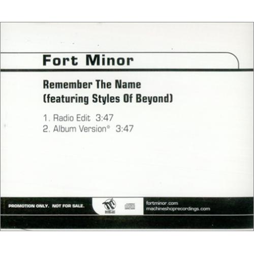 Fort Minor Remember The Name US Promo CD single (CD5 / 5") (414248)