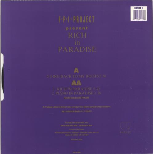 FPI Project Rich In Paradise UK 12" vinyl single (12 inch record / Maxi ...