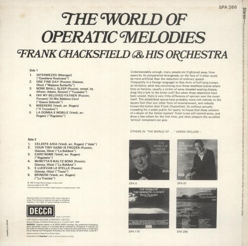 Frank Chacksfield The World Of Operatic Melodies UK vinyl LP album (LP ...