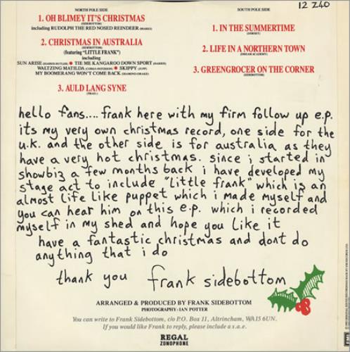 Frank Sidebottom Oh Blimey It's Christmas UK 12" vinyl single (12 inch ...