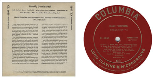 Frank Sinatra Frankly Sentimental US 10" vinyl single (10 inch record ...