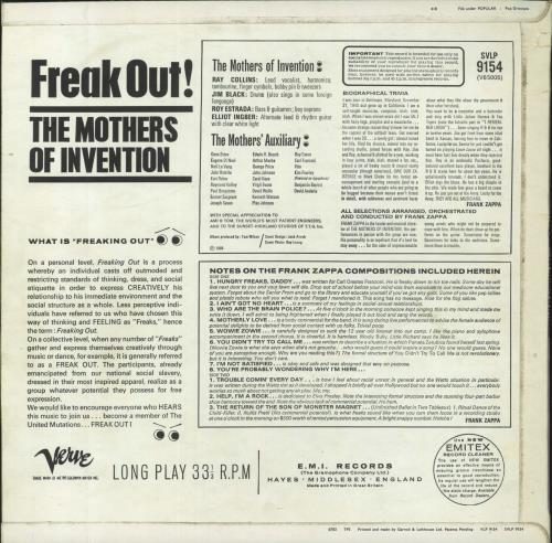 Frank Zappa Freak Out! - Original Verve Issue - Flipback P/s UK vinyl ...