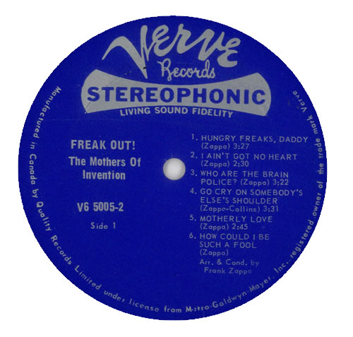 Frank Zappa Freak Out! - Original Canadian 2-LP vinyl record set ...