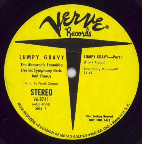 Frank Zappa Lumpy Gravy US Promo vinyl LP album (LP record) (829307)