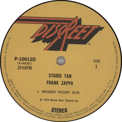 Frank Zappa Studio Tan Japanese vinyl LP album (LP record) (325230)