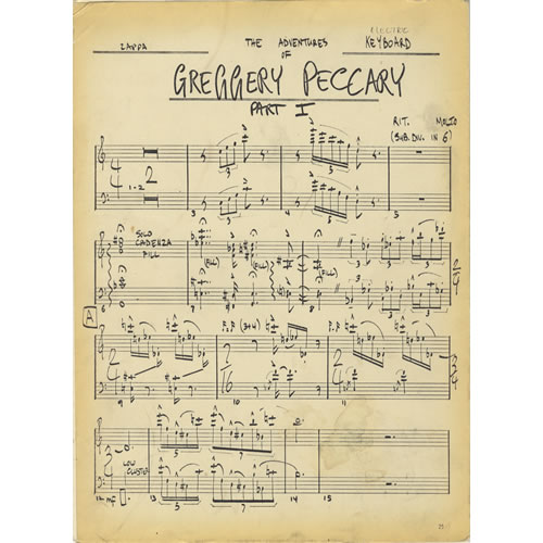 Frank Zappa The Adventures Of Greggery Peccary - Ian Underwood's Score ...