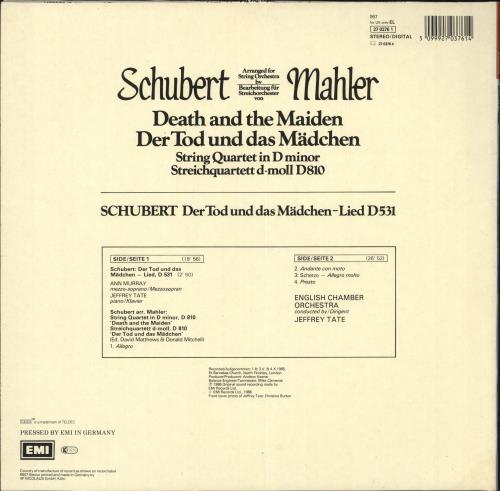 Franz Schubert Death And The Maiden UK vinyl LP album (LP record) (710900)