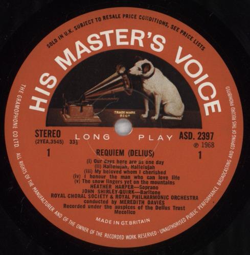 Frederick Delius Requiem / Idyll - 1st UK vinyl LP album (LP record ...