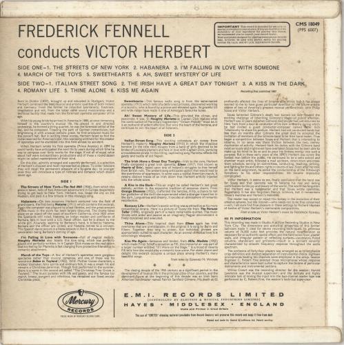 Frederick Fennell Frederick Fennell Conducts Victor Herbert UK vinyl LP ...