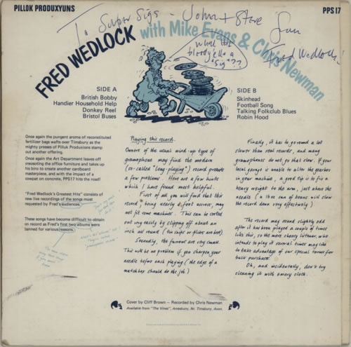 Fred Wedlock Fred Wedlock's Greatest Hits!! - Autographed UK vinyl LP ...