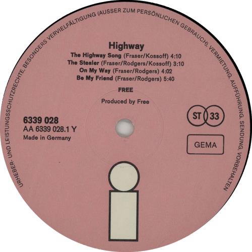 Free Highway - 1st German vinyl LP album (LP record) (323693)