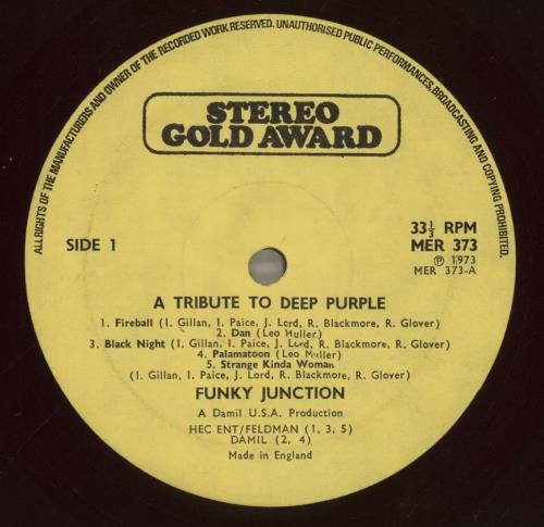 Funky Junction Play A Tribute To Deep Purple - VG UK vinyl LP album (LP record) (776701)