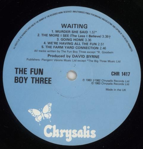 Fun Boy Three Waiting UK vinyl LP album (LP record) (127199)