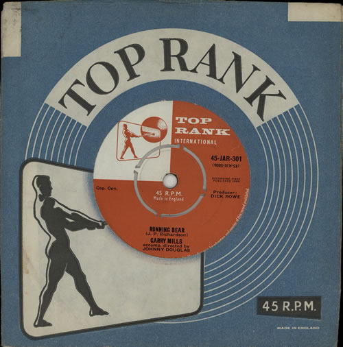 Garry Mills Running Bear UK 7" vinyl single (7 inch record / 45) (572050)