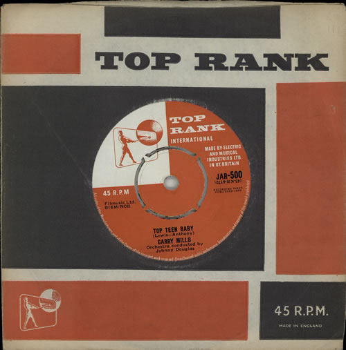 Garry Mills Top Teen Baby UK 7" vinyl single (7 inch record / 45) (572048)