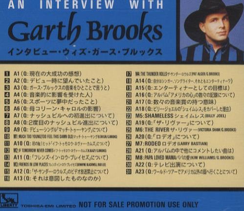 Garth Brooks An Interview With Japanese Promo CD album (CDLP) (140140)