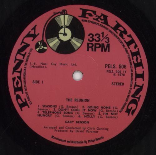 Gary Benson Reunion UK vinyl LP album (LP record) (850385)