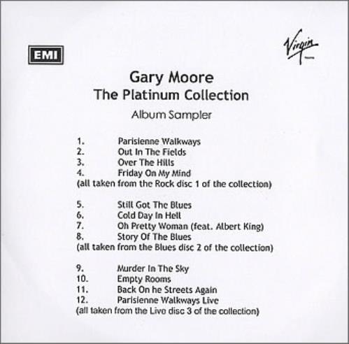 Gary Moore The Platinum Collection - Album Sampler UK Promo CD-R ...