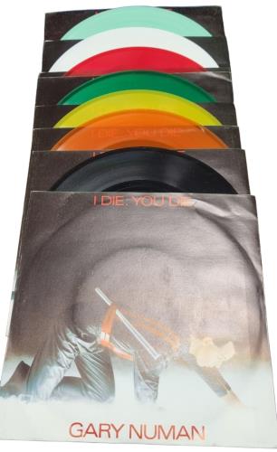 Gary Numan I Die: You Die - Coloured Vinyl Bundle - 7+ black Dutch 7" vinyl single (7 inch ...